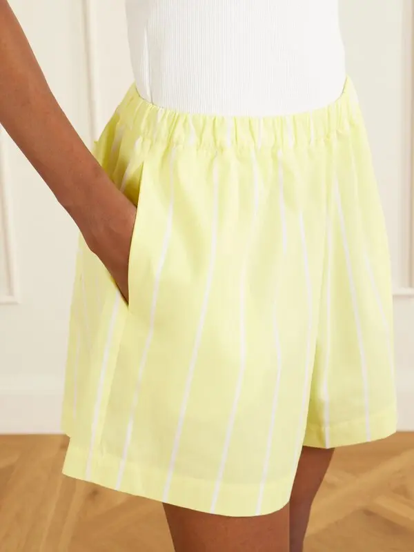 LIDO Striped Cotton-poplin Shorts
