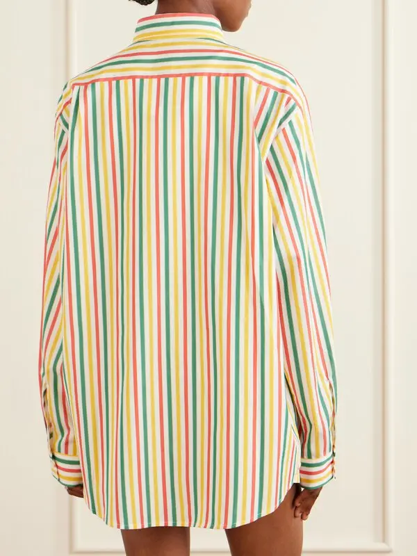 LIDO Striped Cotton-poplin Shirt - Yellow