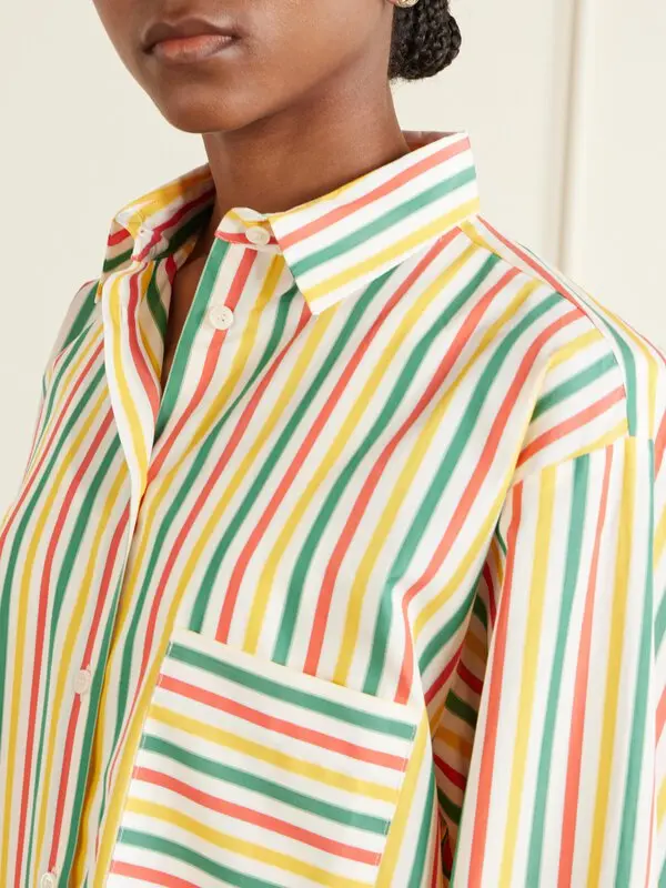 LIDO Striped Cotton-poplin Shirt - Yellow