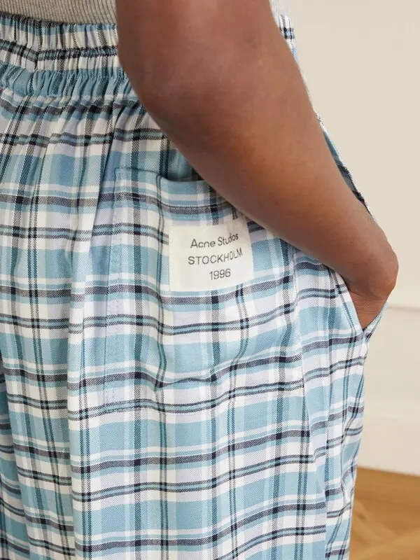 Acne Studios Embroidered Checked Flannel Shorts