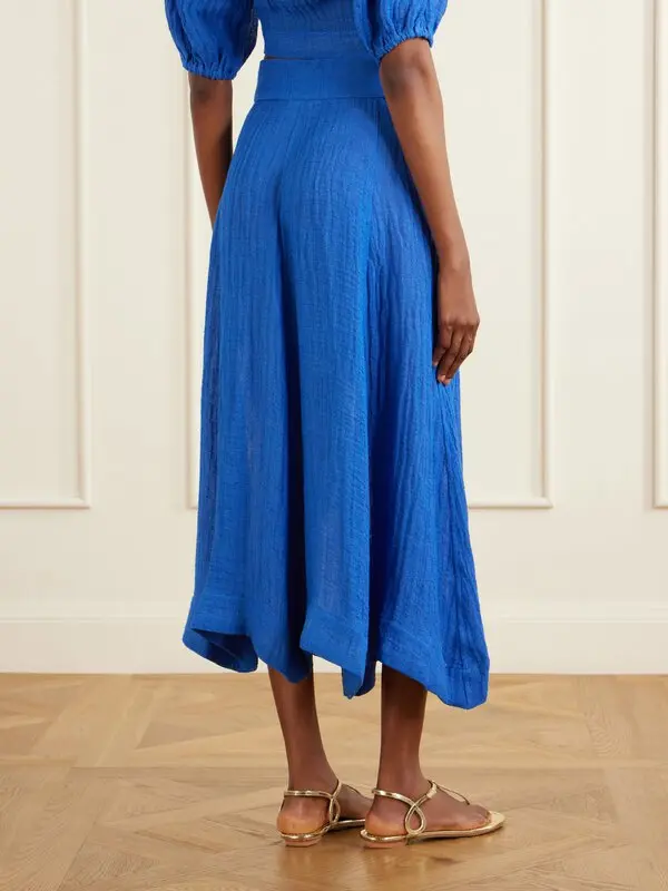 Lisa Marie Fernandez Linen-blend Midi Skirt