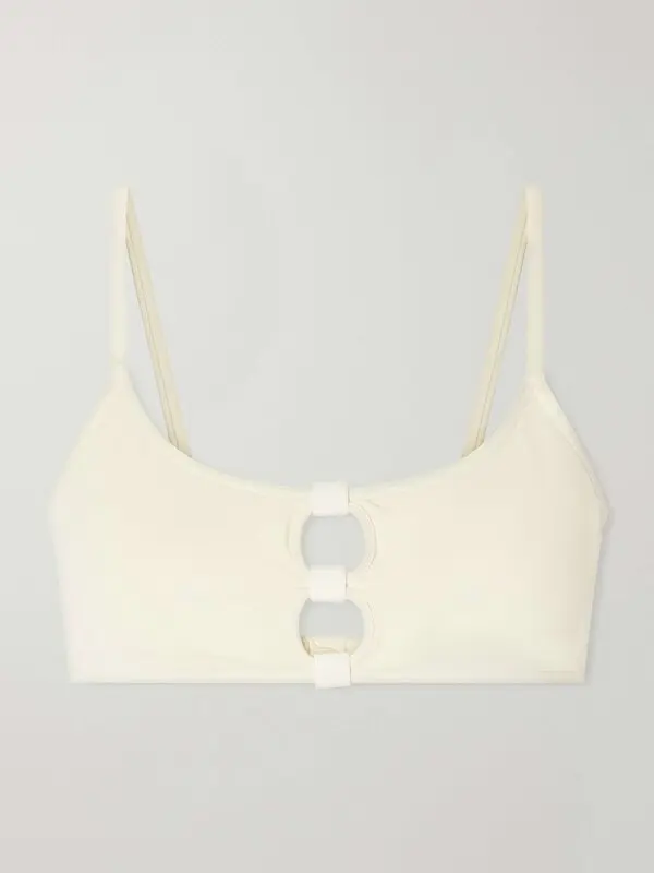 ERES Bloom Embellished Cutout Bikini Top - Cream