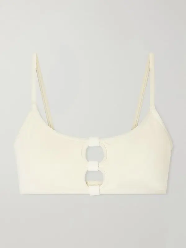 ERES Bloom Embellished Cutout Bikini Top - Neutrals