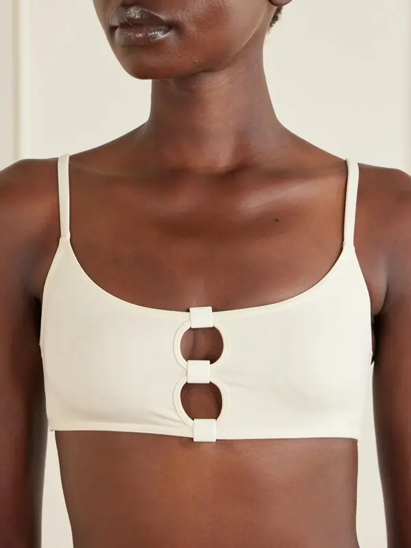 ERES Bloom Embellished Cutout Bikini Top - Neutrals
