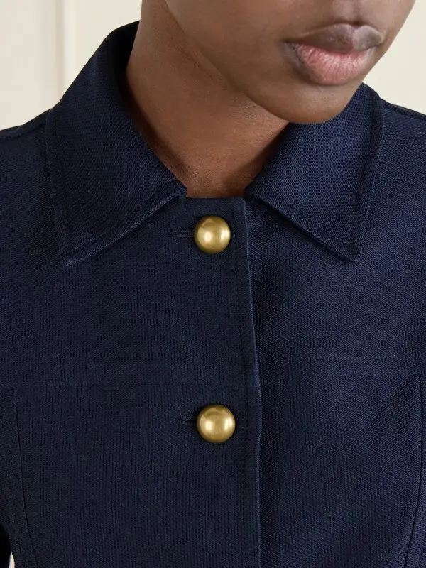 Max Mara Paneled Cotton-piqué Shirt