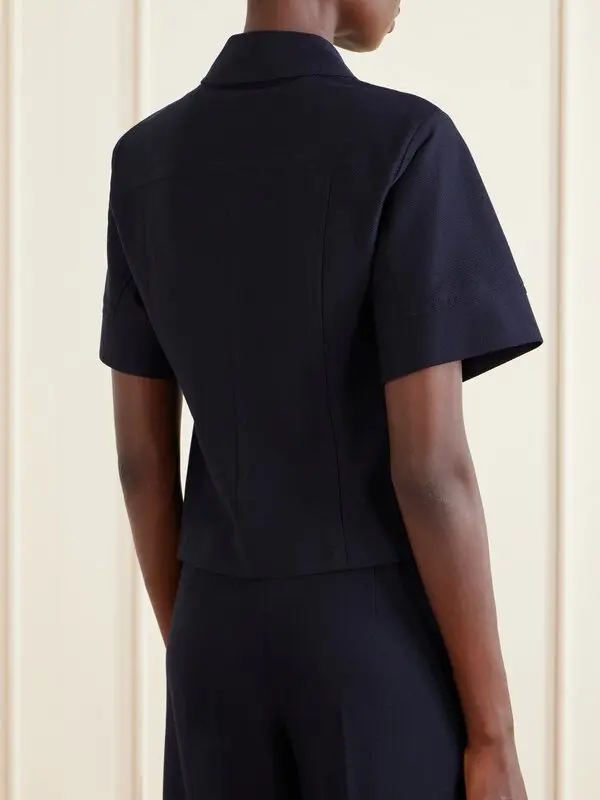 Max Mara Paneled Cotton-piqué Shirt