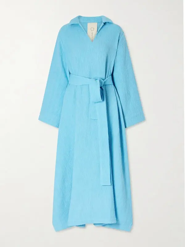 MARRAKSHI LIFE Belted Cotton Coverup - Blue