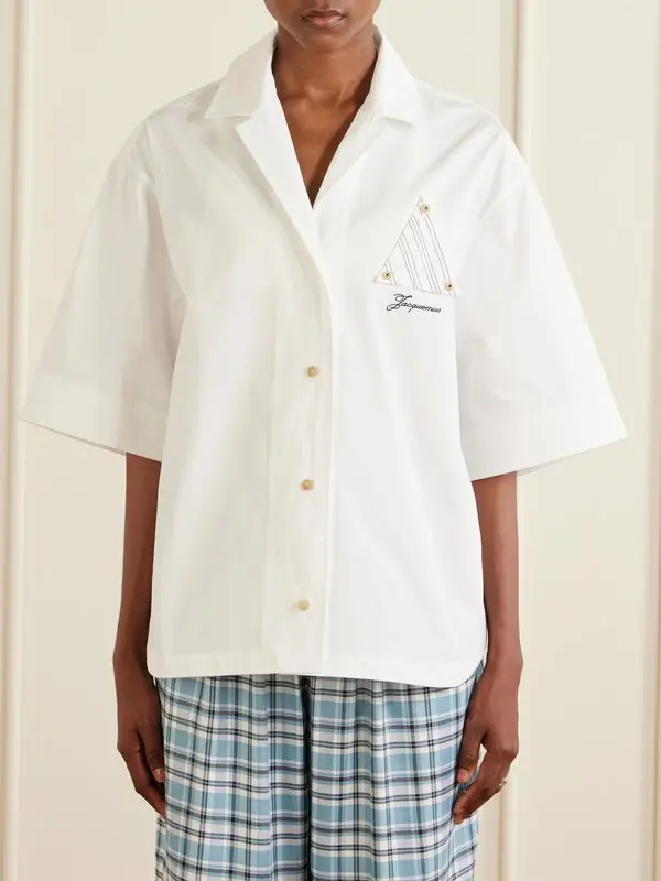 Jacquemus Marin Logo-embroidered Cotton Shirt