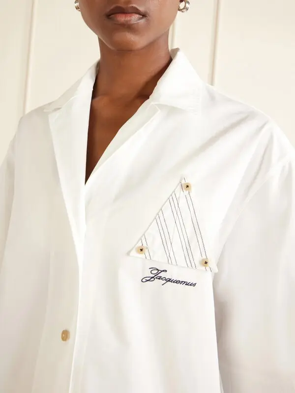 Jacquemus Marin Logo-embroidered Cotton Shirt