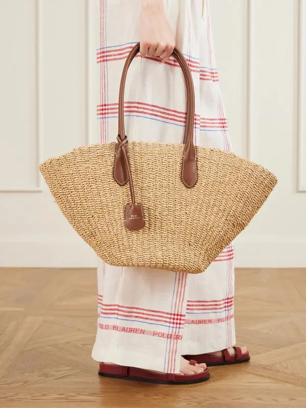 Polo Ralph Lauren Bellport Medium Raffia Tote - Neutrals