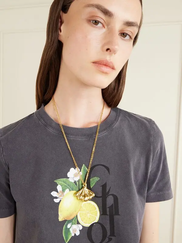 Chloé Printed Cotton-jersey T-shirt