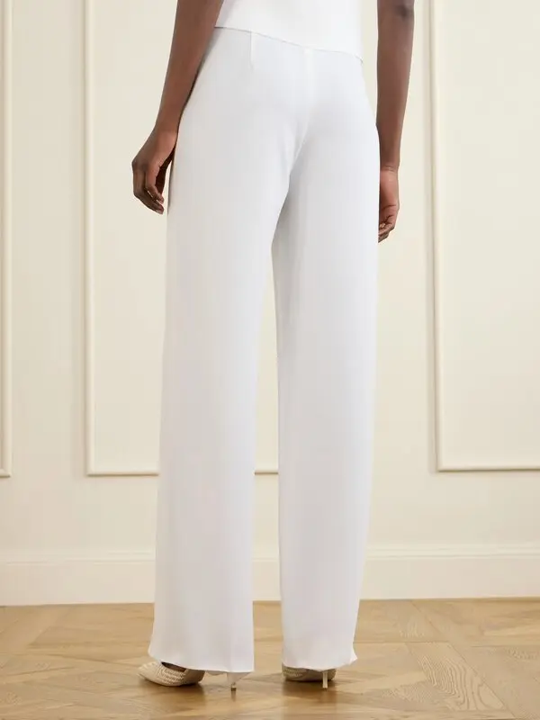 Max Mara Tailored Wide-leg Crepe Pants - White