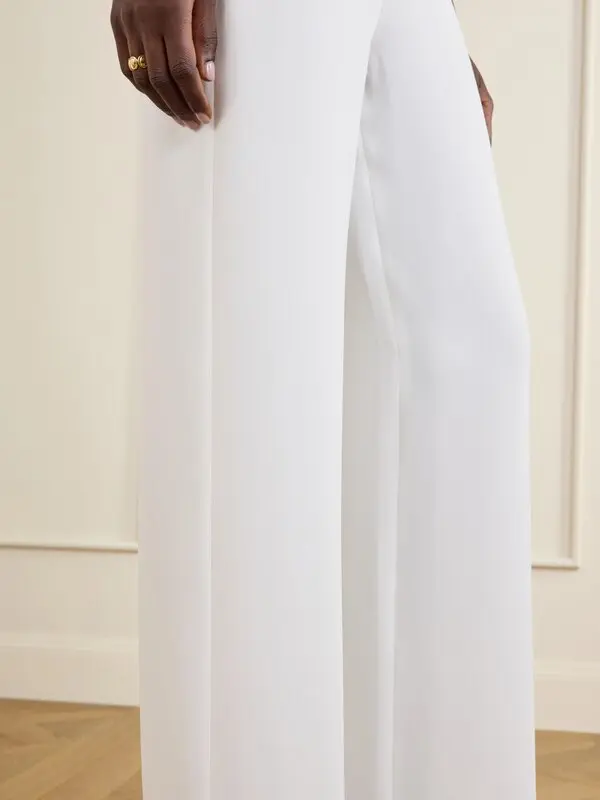 Max Mara Tailored Wide-leg Crepe Pants - White