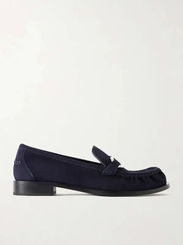 FERRAGAMO Maryan Suede Loafers - Navy