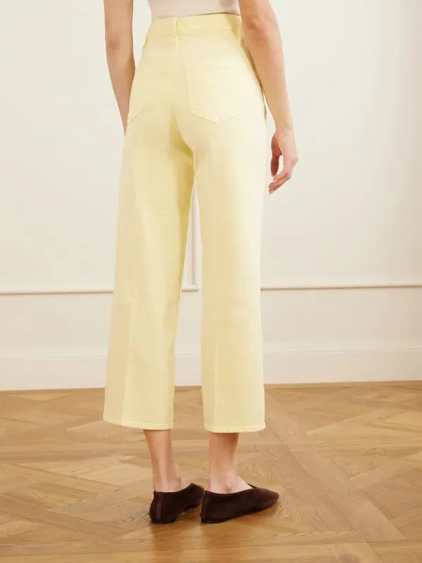 FRAME Anchor Cotton-blend Straight-leg Pants - Yellow
