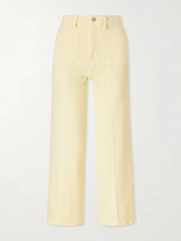 FRAME The Anchor Pant Cotton-blend High-rise Wide-leg Pants - Yellow