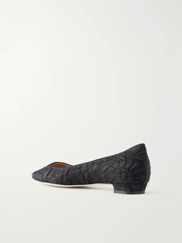 Manolo Blahnik Emilia Wickstead Jacquard Point-toe Flats