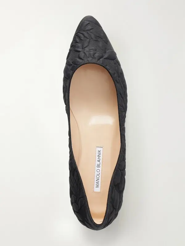 Manolo Blahnik Emilia Wickstead Jacquard Point-toe Flats