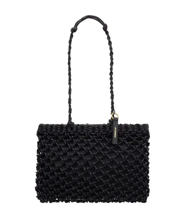 JIL SANDER Tangle Net Shoulder Bag - Black