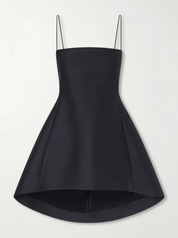Balenciaga Wool And Silk-blend Mini Dress - Black