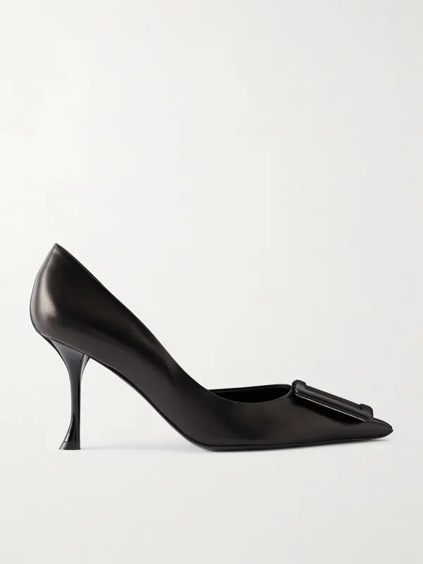 ROGER VIVIER Viv Ville 85 Buckled Leather Pumps