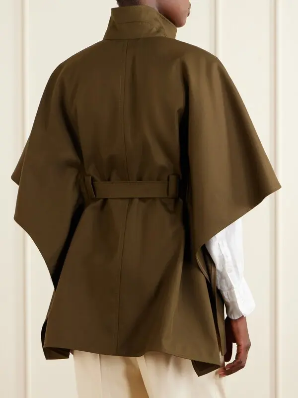 Max Mara Belted Cotton Gabardine Cape