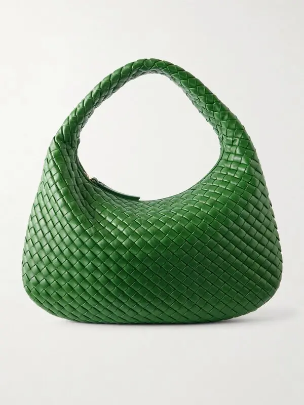 Bottega Veneta Veneta Medium Intrecciato Leather Shoulder Bag - Green