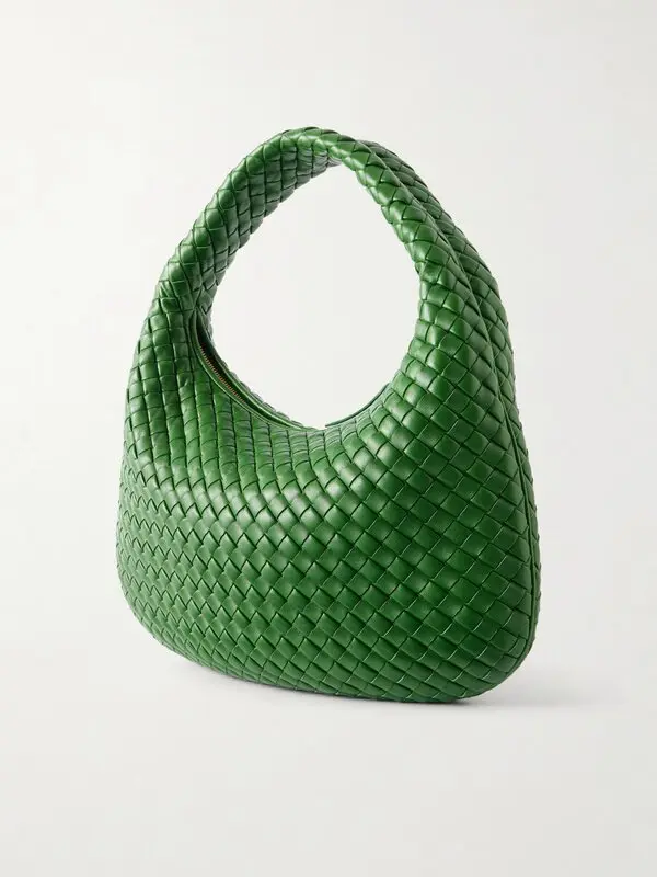 Bottega Veneta Medium Intrecciato Leather Shoulder Bag - Green