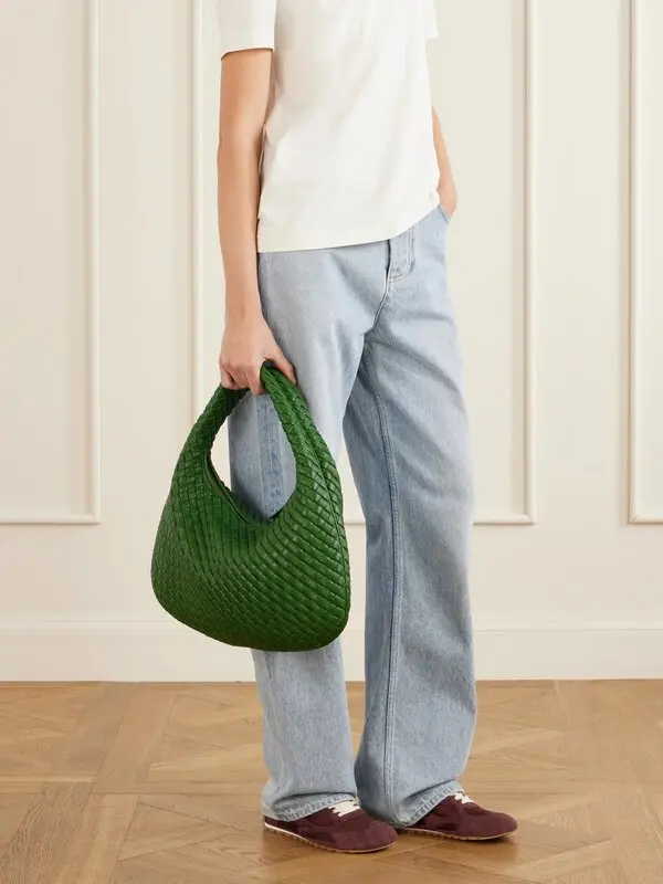 Bottega Veneta Medium Intrecciato Leather Shoulder Bag - Green