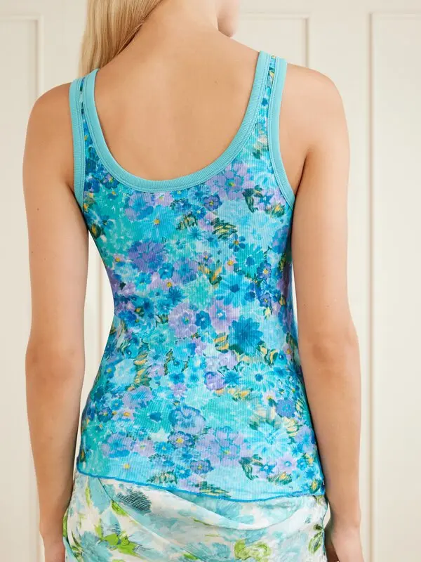 Chloé Floral-print Stretch-cotton Tank