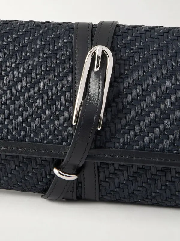LIFFNER Belted Raffia Clutch - Black