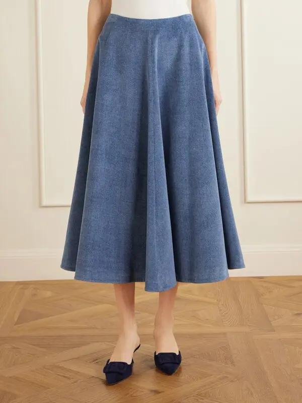 Altuzarra Varda Paneled Denim Midi Skirt - Blue