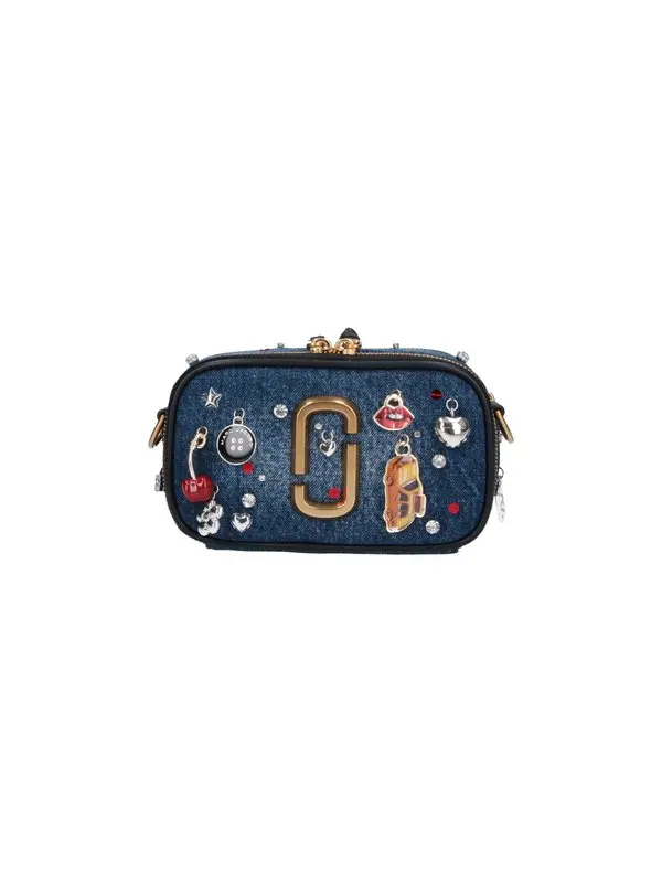 Marc Jacobs The Trinket Charm Denim Snapshot" Shoulder Bag - Blue
