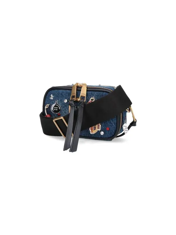 Marc Jacobs The Trinket Charm Denim Snapshot" Shoulder Bag