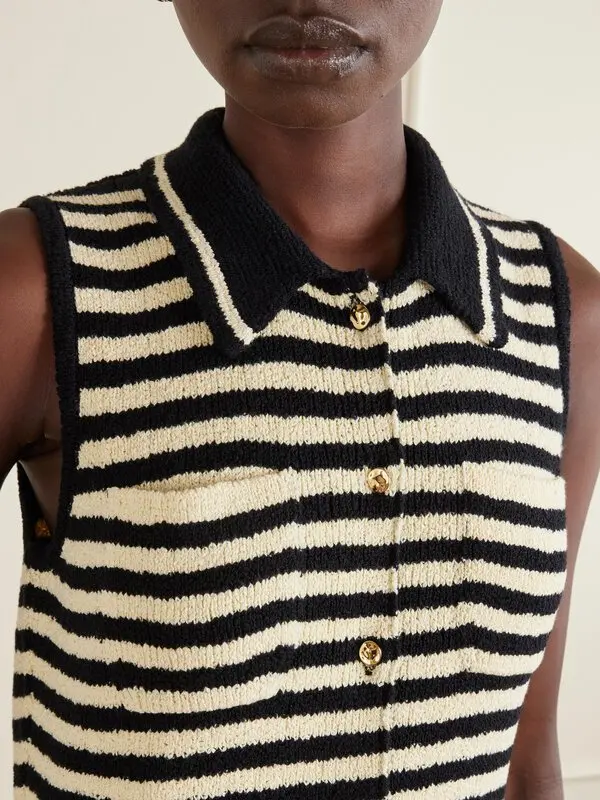 Altuzarra Mamie" Striped Cotton-blend Bouclé Mini Dress