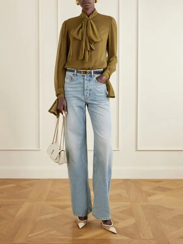 Saint Laurent Niki Mini Cassandre-embellished Crinkled-leather Shoulder Bag