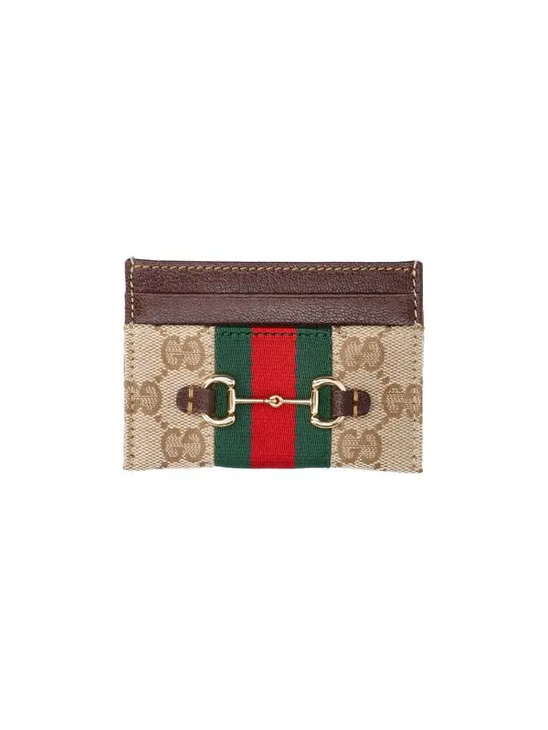 Gucci Cardholder "horsebit Web - Beige