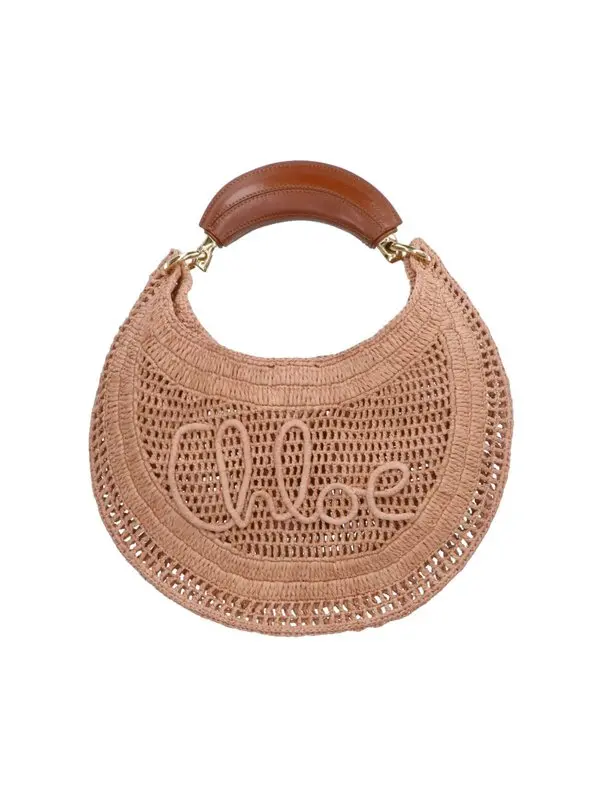 Chloé Raffia Hobo Bag - Beige