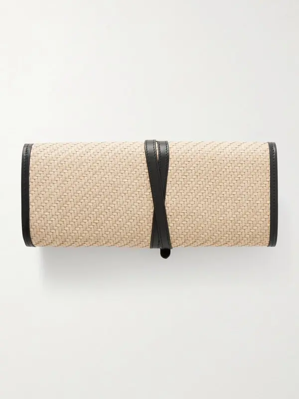 LIFFNER Belted Raffia Clutch