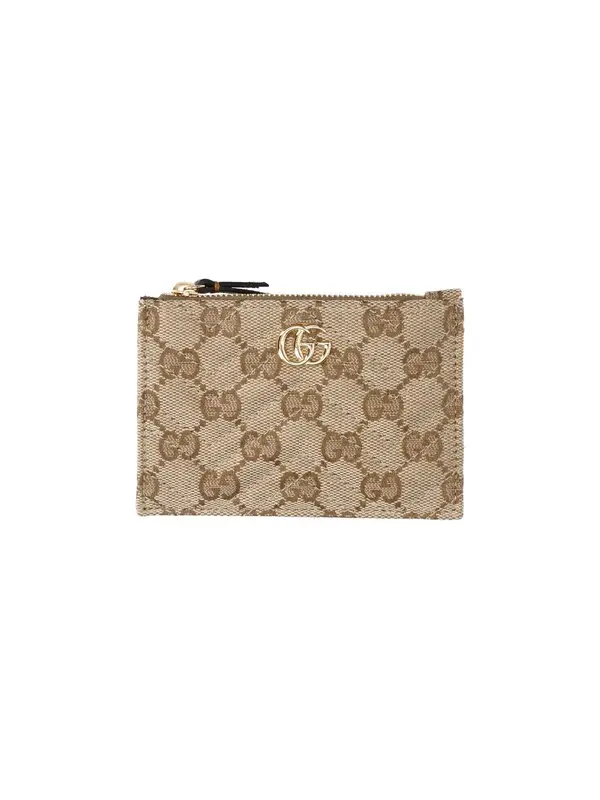 Gucci Zip Keychain "gg Marmont - Beige