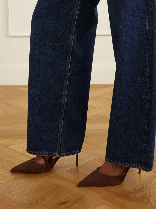 AQUAZZURA Dynasty 85 Suede Pumps - Brown