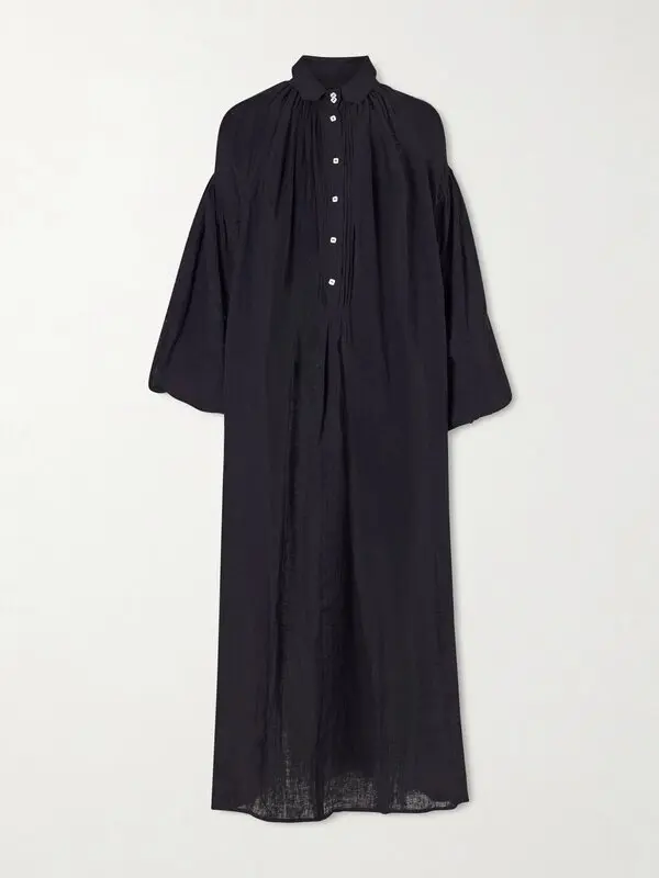 LES VACANCES D’IRINA Carmen Linen Maxi Dress