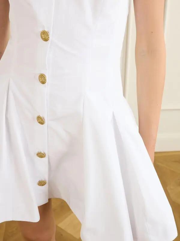 Balmain Halterneck Cotton Poplin Mini Dress