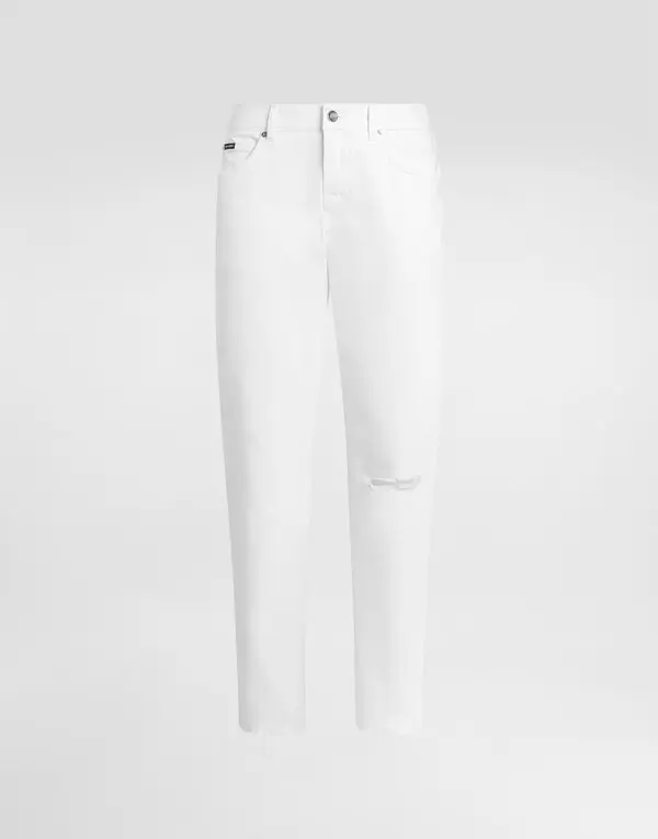 Dolce & Gabbana White Cotton Trousers