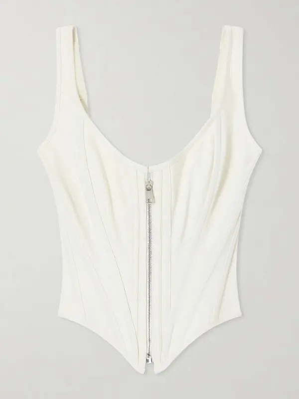 WIEDERHOEFT Zip Denim Corset - Cream