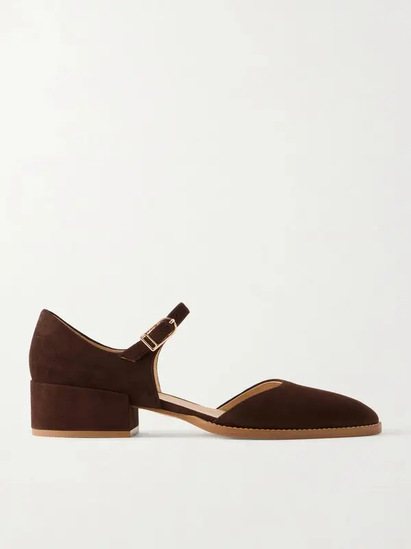 Gabriela Hearst Riley Suede Mary Jane Flats - Brown