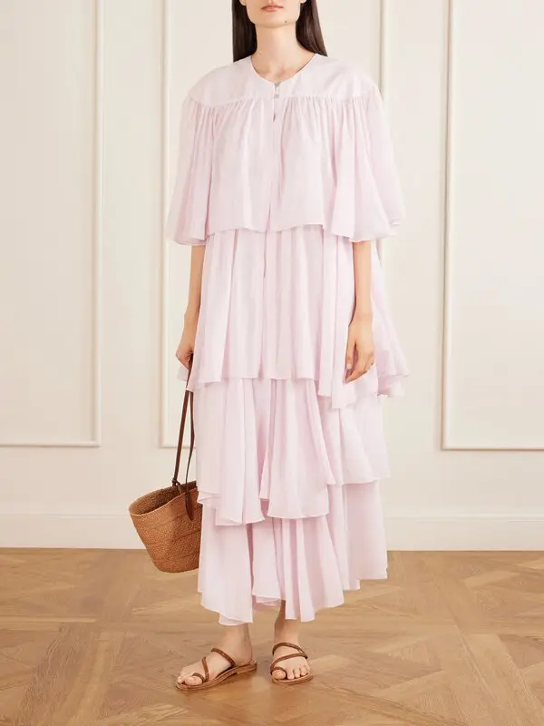 LES VACANCES D'IRINA Les Vacances D’irina Formentera Tiered Ruffle Kaftan