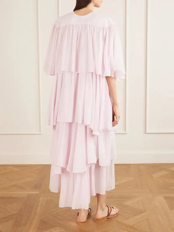 LES VACANCES D'IRINA Les Vacances D’irina Formentera Tiered Ruffle Kaftan