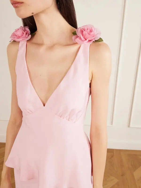RODARTE Embellished Silk-crepe Top
