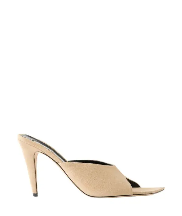 CHRISTEN Edge 95 Suede Sandals - Beige